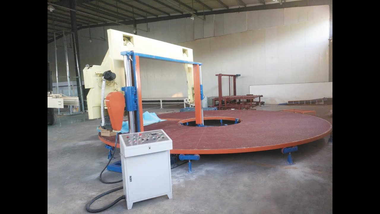 Automatic Horizontal Circular Foam Cutting Machine - YouTube