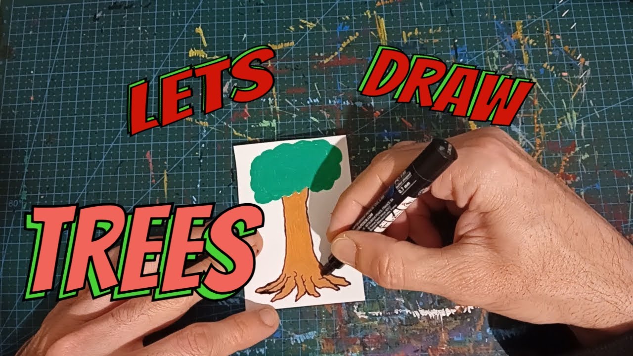 Lets Draw a Simple Tree - Posca Markers - YouTube