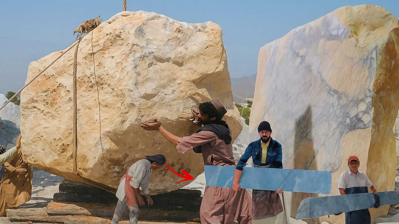 Amazing Mountain Stone Cutting & Marble Manufacturing Process - YouTube