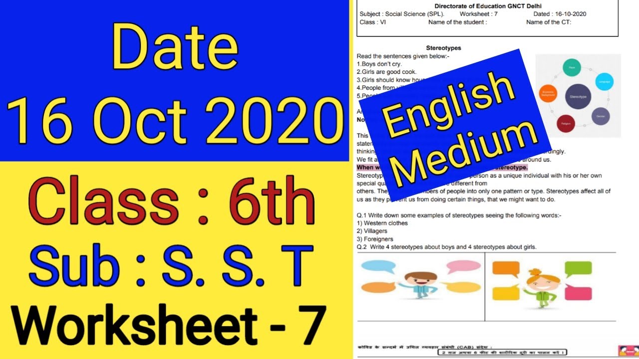 Worksheet 7 class 6 sst(16 Oct 2020)English Medium friday/Worksheet 7 ...