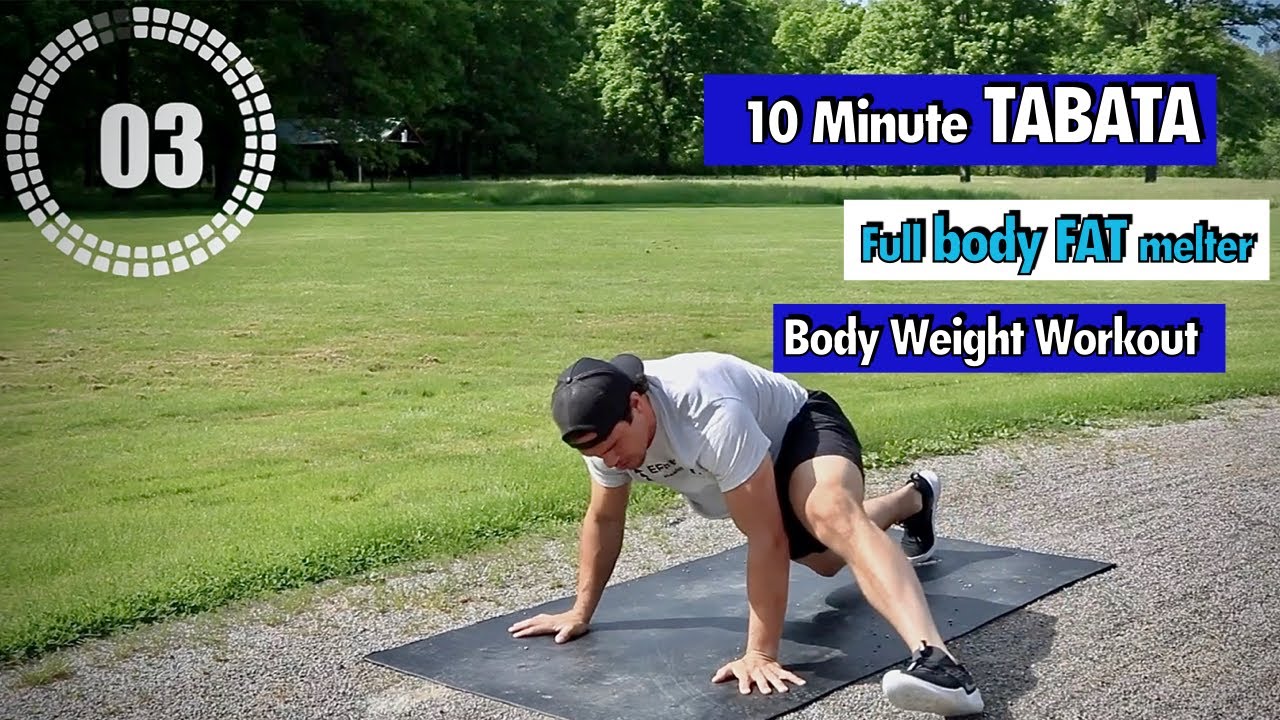 BODY WEIGHT - 10 Minute TABATA - Full Body- Workout For Beginners - YouTube
