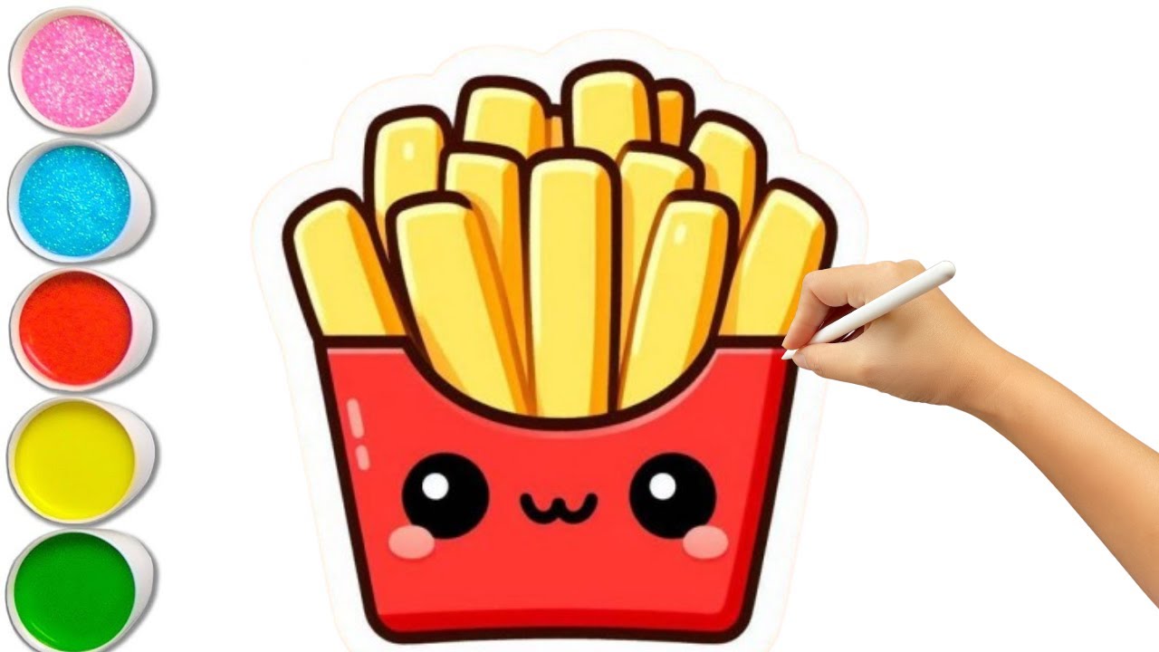 🍟 Kawaii French Fries Drawing! | Cute & Easy Art for Everyone 🎨💛 - YouTube