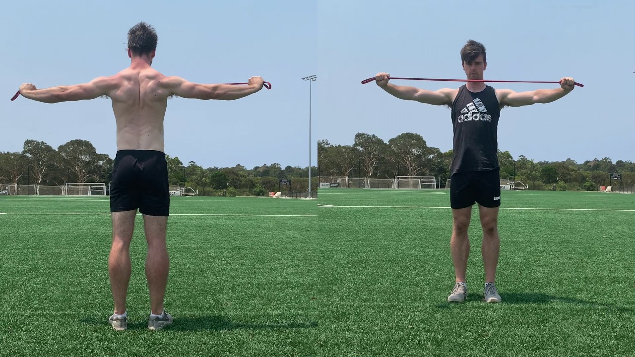 Shoulder Health - Band Pull-Apart - YouTube