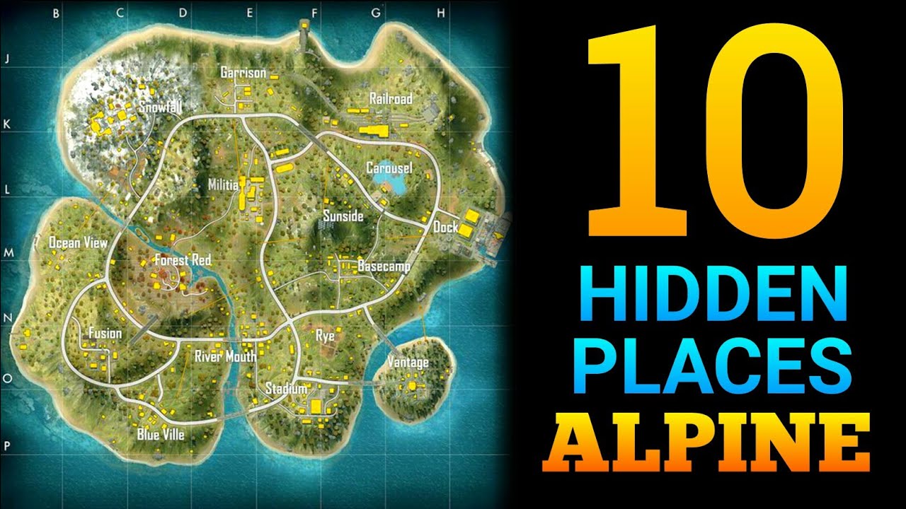 Top 10 Alpine map Hidden places in Free fire | Alpine map secret places ...