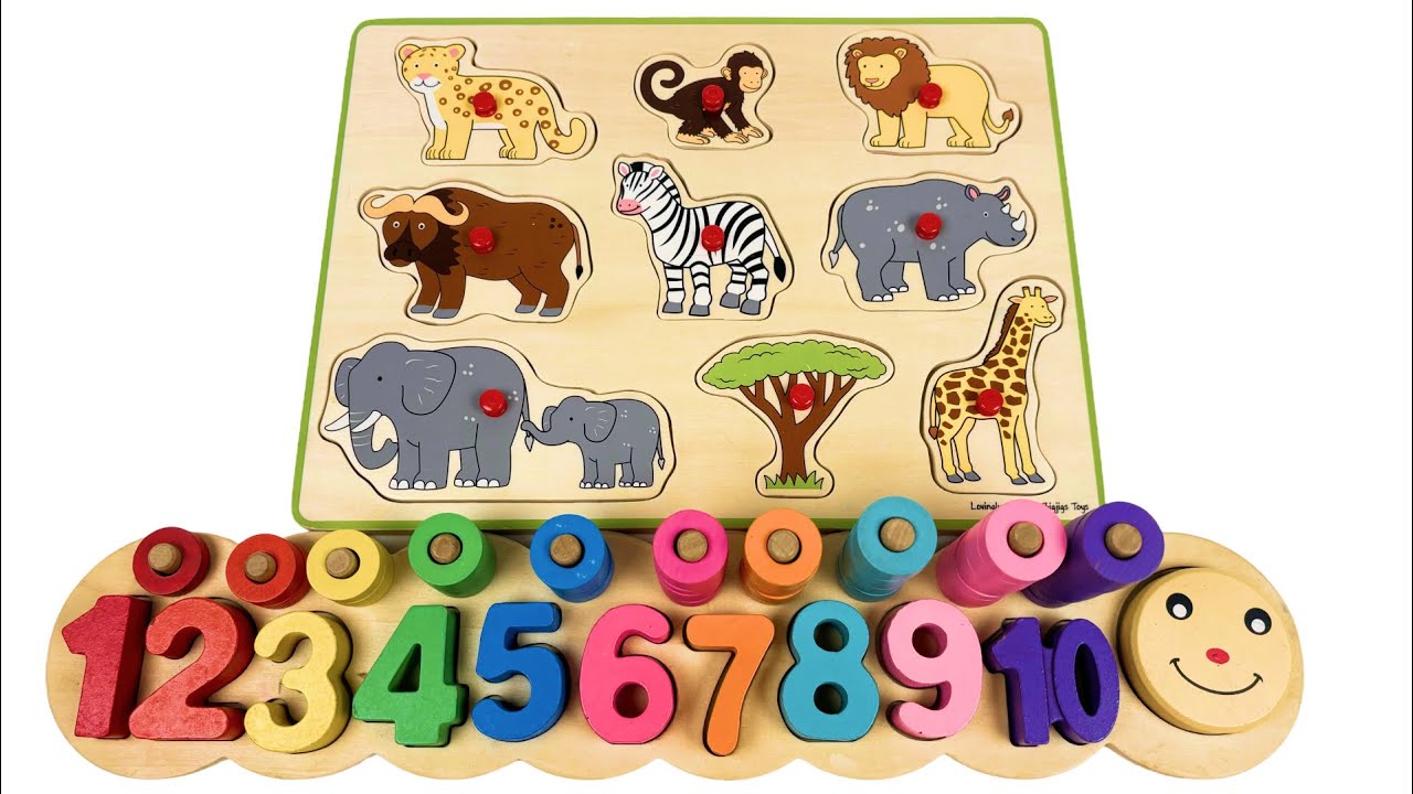Learn Wild Animals and Numbers for Kids | Preschool Learning Videos ...