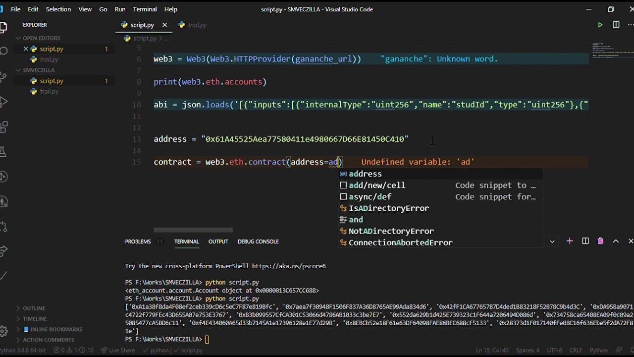 Python Script For Solidity Smart Contract Blockchain Ethereum 8421