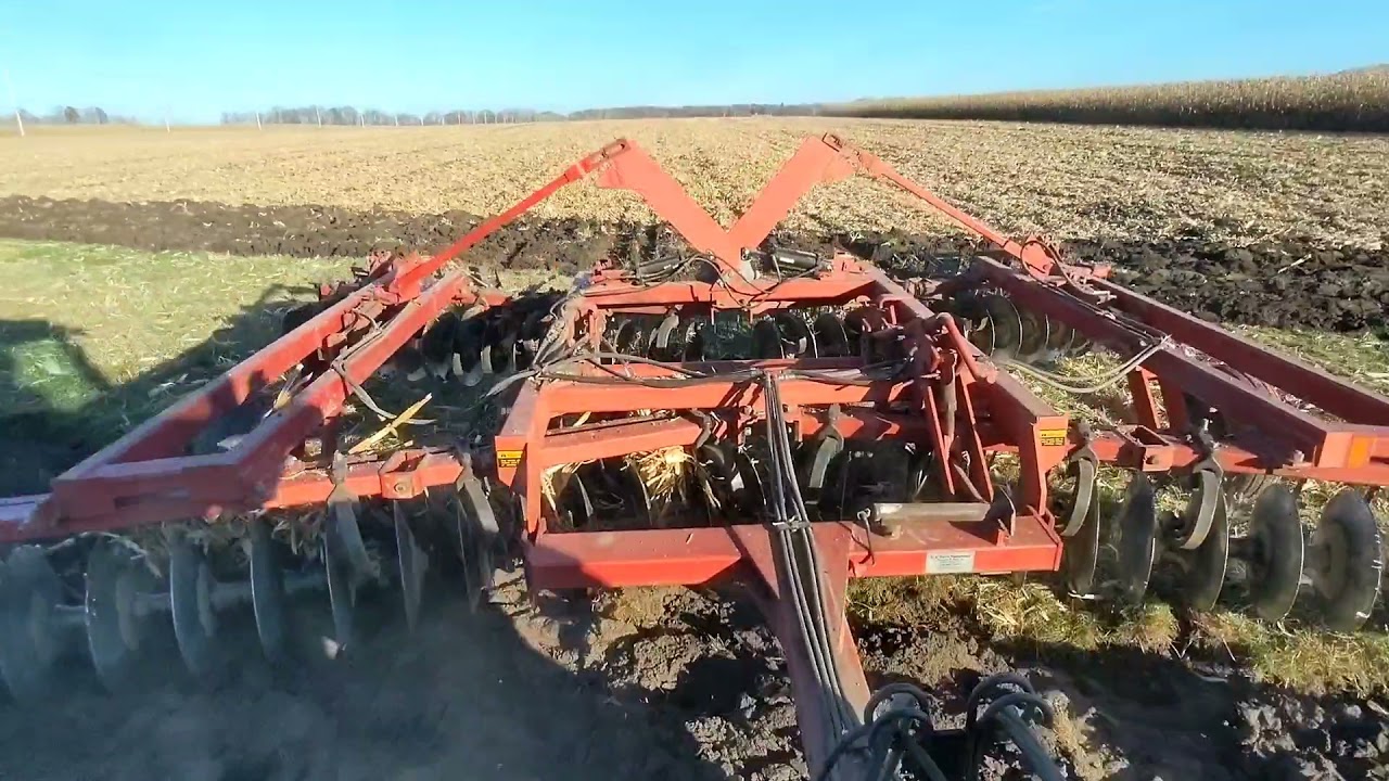 Disking Corn Stalks 2021 And Doing Some Ditching - YouTube