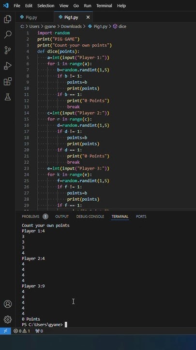 Python Game of Pig for Beginners #python #coding #code #programming #codingnewbie - YouTube