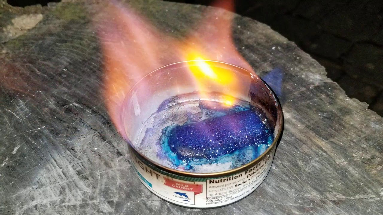 Burning a full military Trioxane fuel bar - YouTube