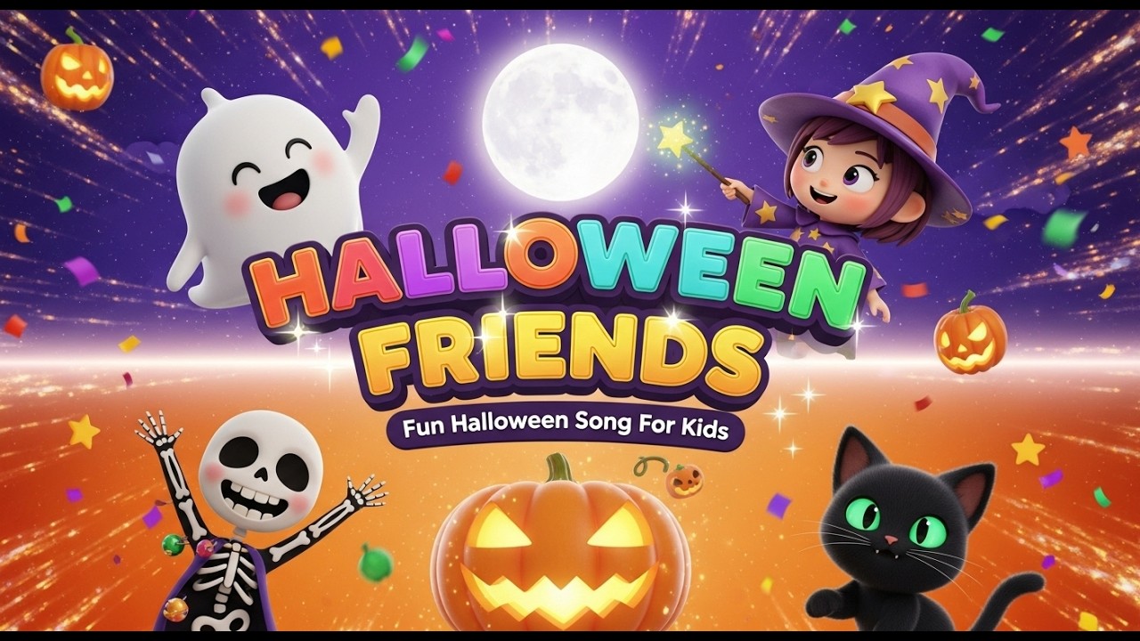 Halloween Friends 🎃 Spooky Halloween Song for Kids | Ghosts, Witches ...
