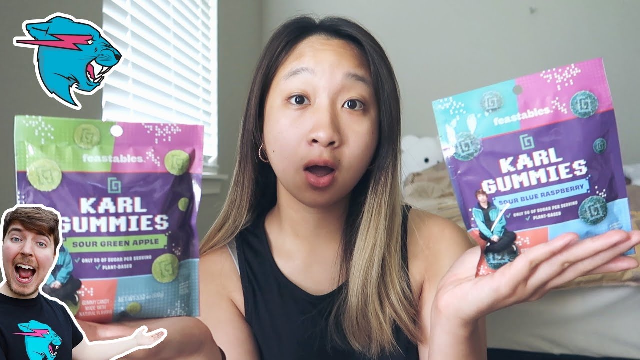 Trying Mr Beast's Feastable New Gummies | smaile - YouTube