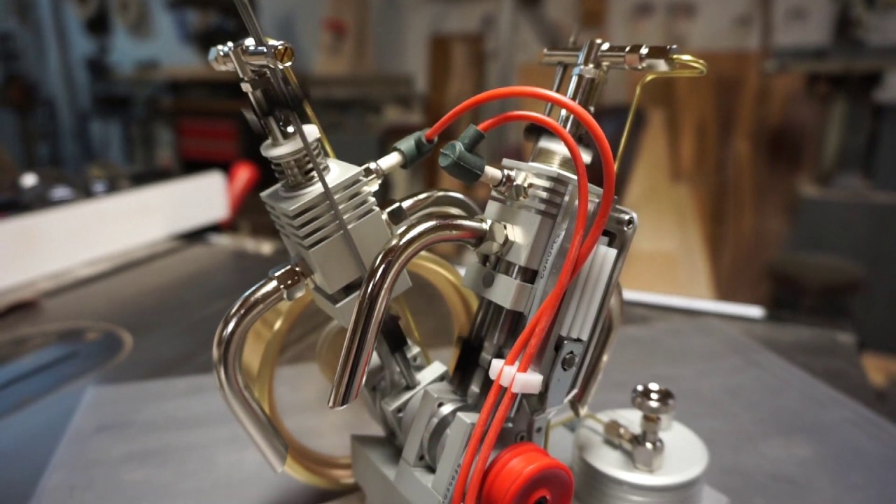 Two-Cylinder V-Twin Gas Powered Engine Maier - YouTube