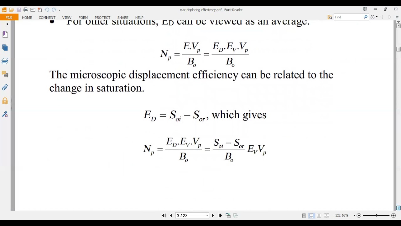 macroscopic displacement efficiency- 4 th year SOR - YouTube