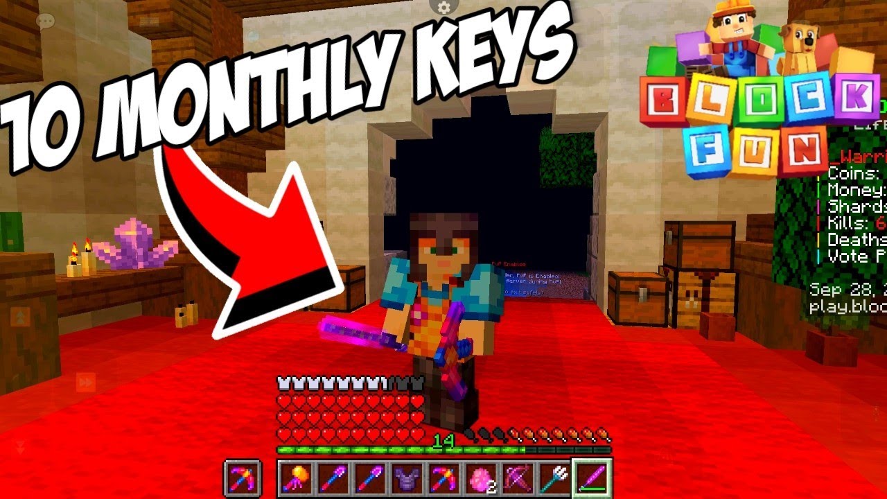 I opened 10 monthly keys in Minecraft public lifesteal server BlockFun ...