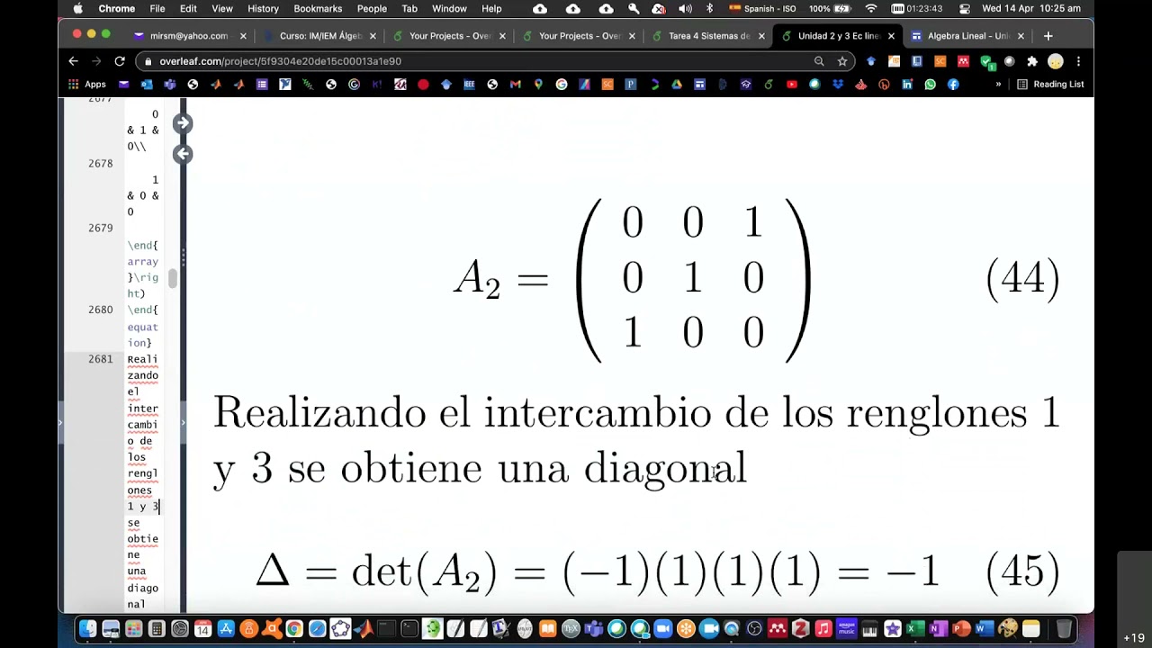 Determinantes, matrices triangulares y diagonales 10am - YouTube