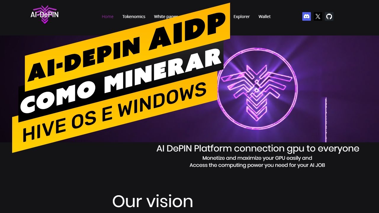⛏️💰 COMO MINERAR A MOEDA Ai-DePIN(AIDP) - PASSO A PASSO - HIVEOS E WINDOWS - YouTube