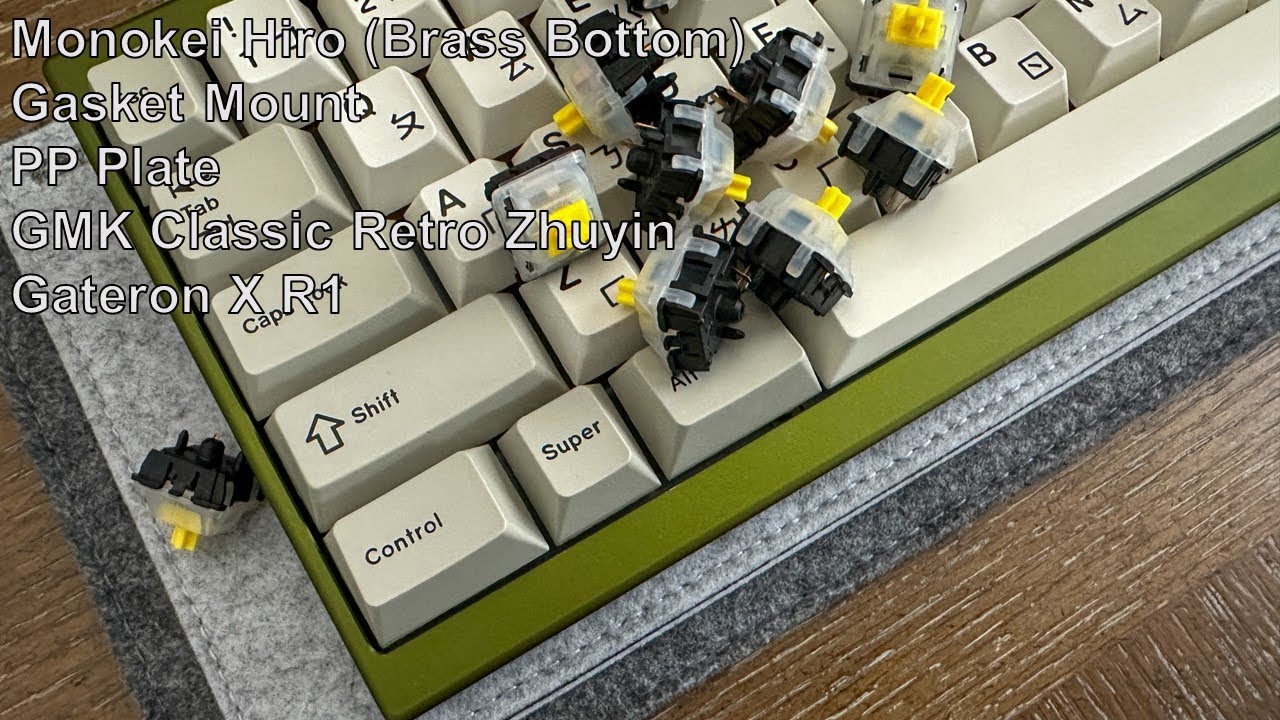Monokei Hiro (Brass Bottom) | PP Plate | Gateron X R1 | Sound Test ...