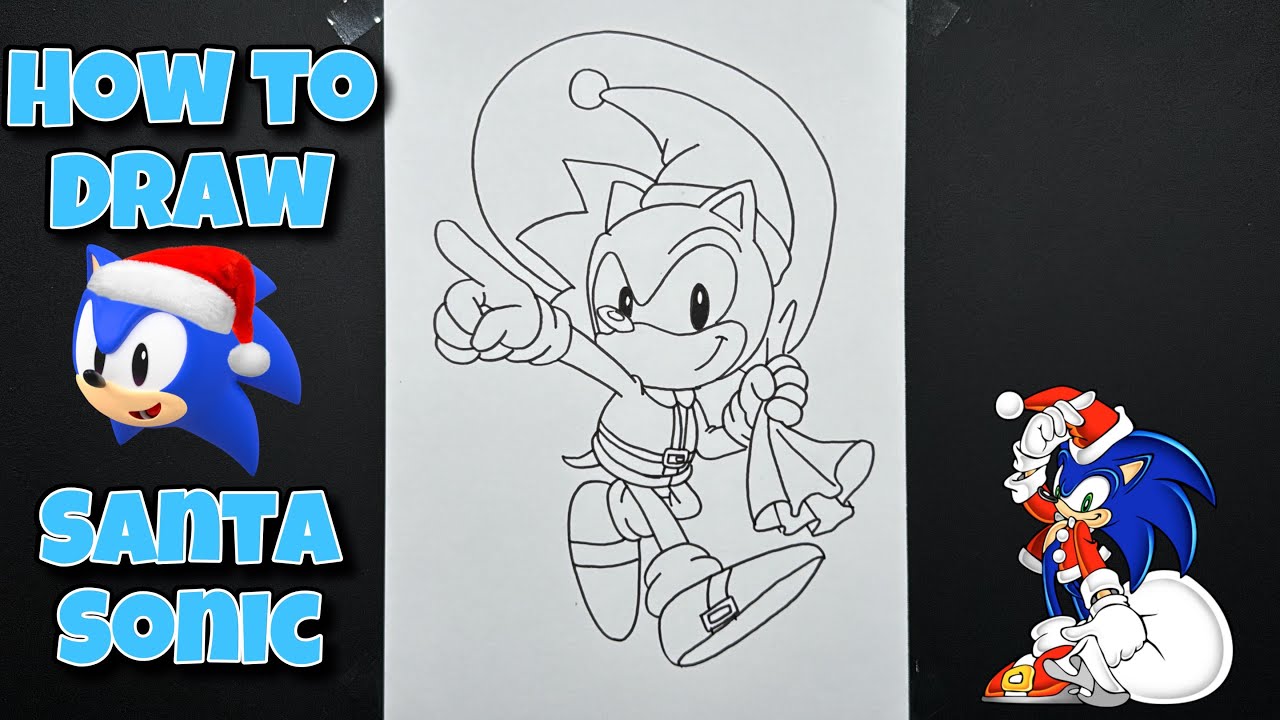 How To Draw Santa Sonic | Sonic #drawing #howtodraw #sonic - YouTube