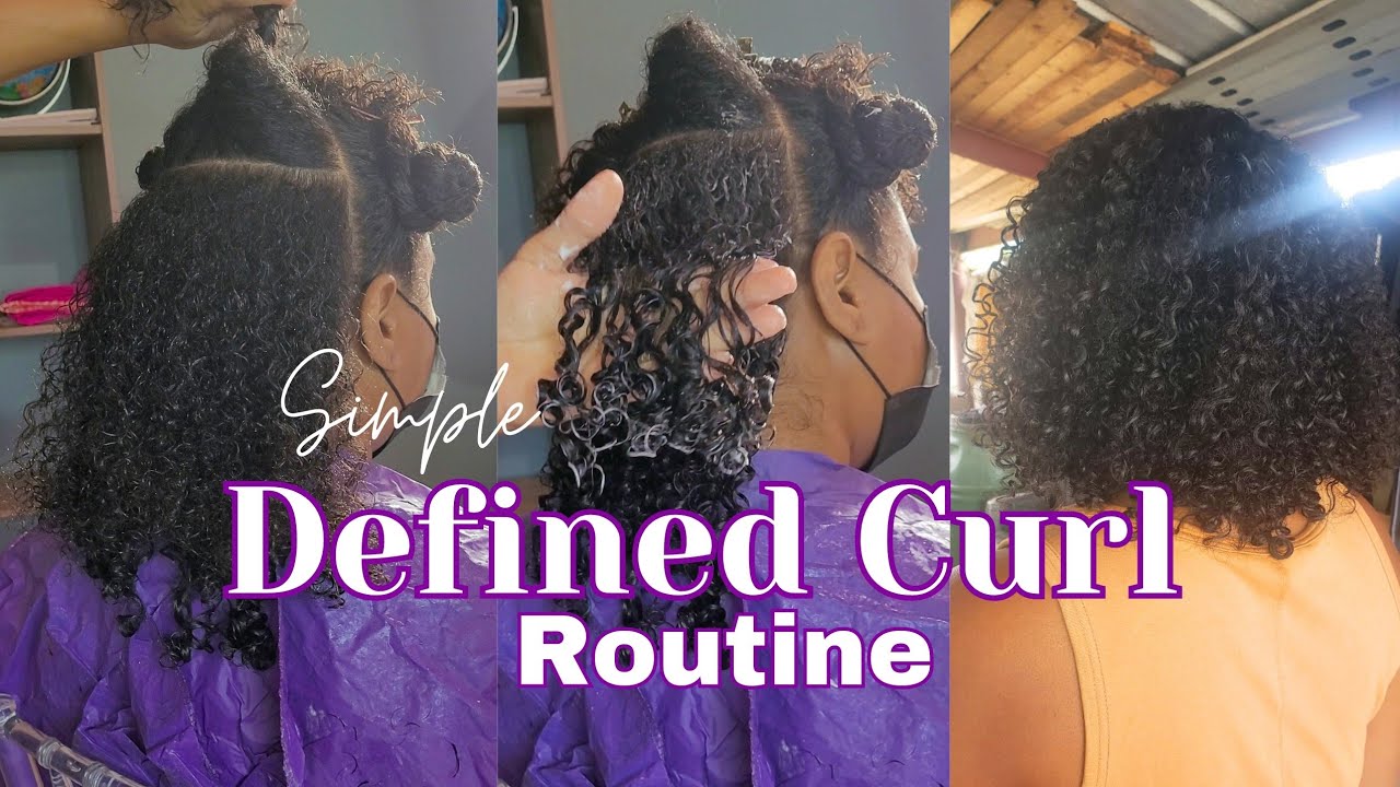Transitioning Relaxed Hair to Defined Curls | Simple Curl Routine for ...
