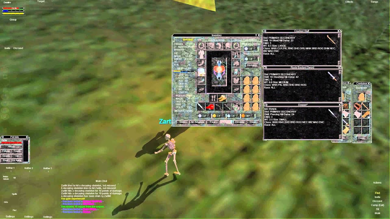 Everquest old school Part 5 - Using Nerco Pet for first time - Dark Elf ...