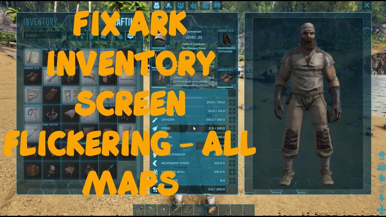 How to Fix Screen flickering when Opening the Inventory in ARK Survival Evolved All Maps - YouTube