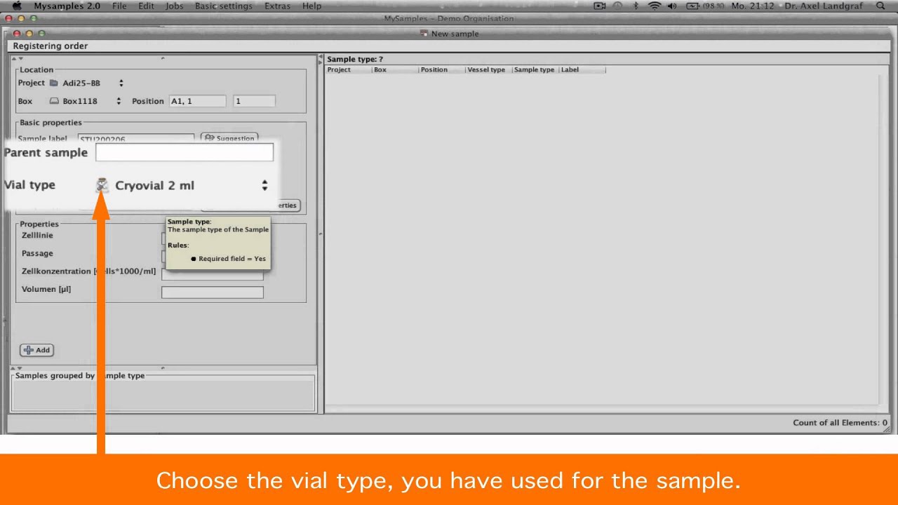 mysamples LIMS Training - sample creation - YouTube