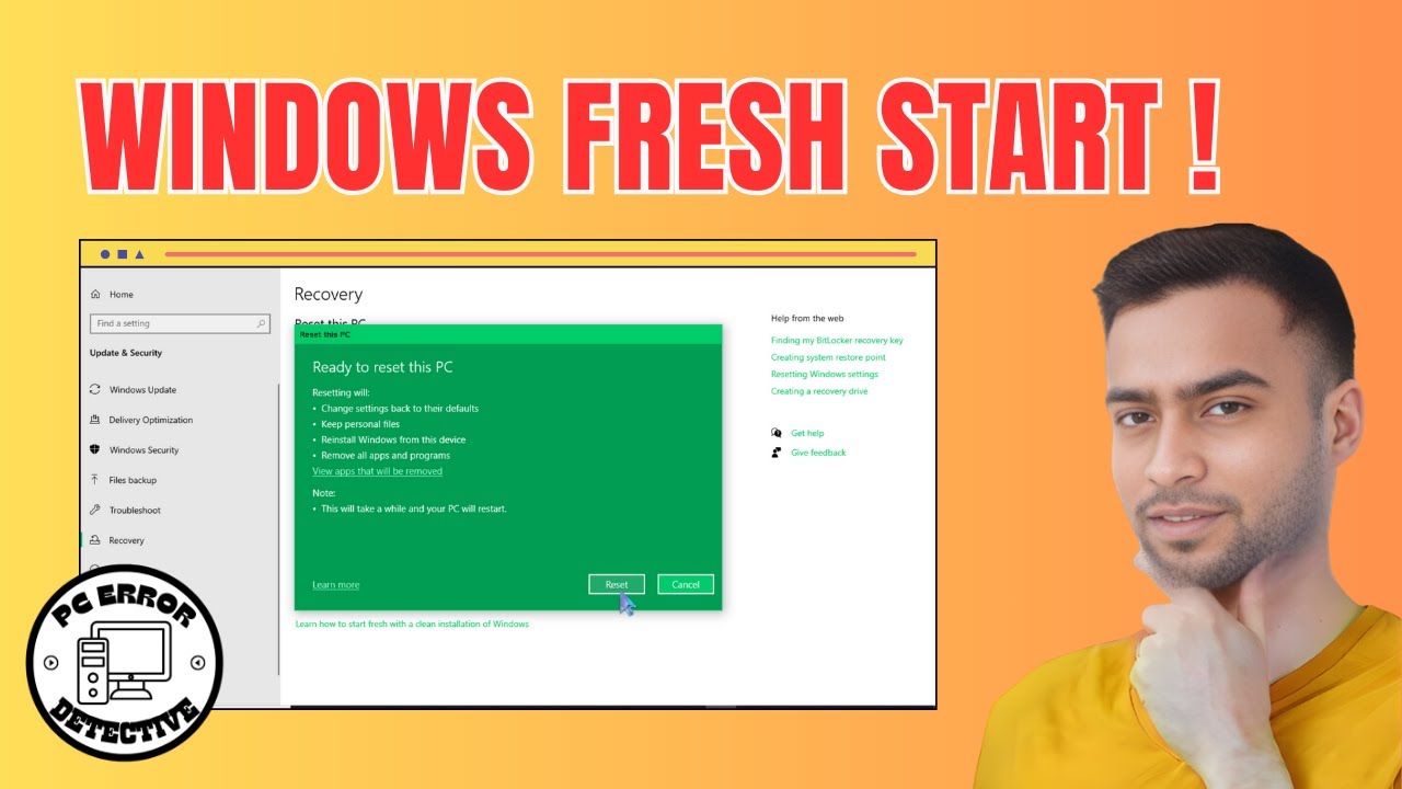 How to Give PC a Fresh Start on Windows 10 - YouTube