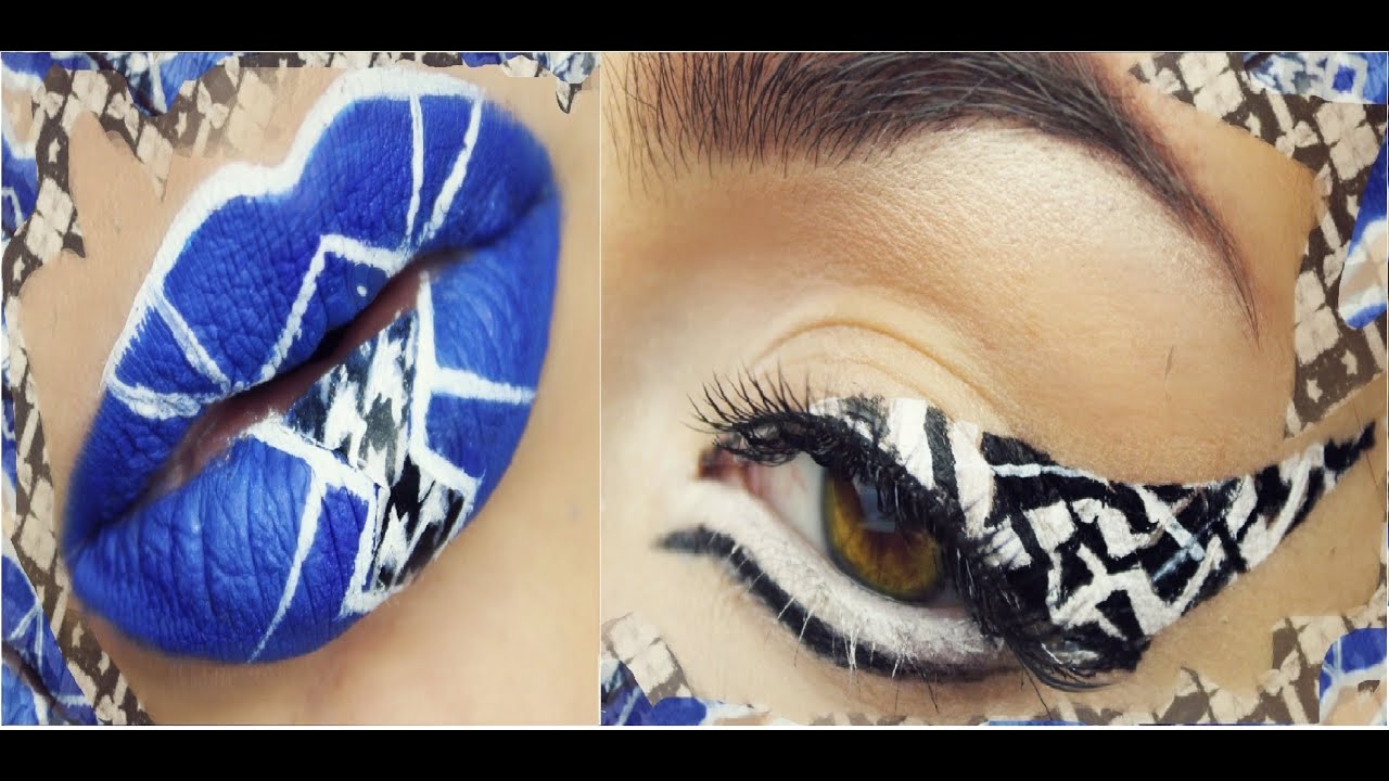 Geometric Eye & Lip Art Tutorial - YouTube