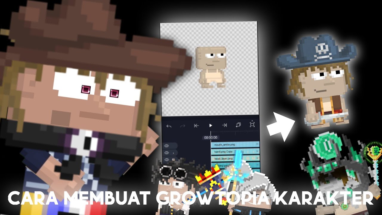 Cara Membuat Karakter Growtopia Animation | Growtopia Tutorial - YouTube