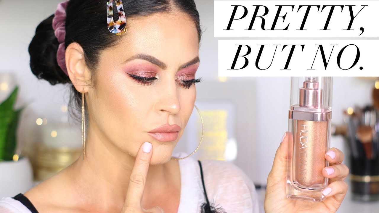 HUDA BEAUTY N.Y.M.P.H. BODY GLOW REVIEW - YouTube
