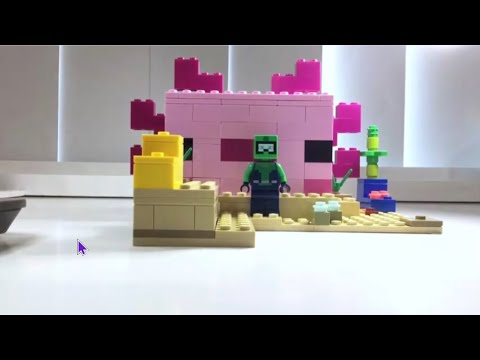Axolotl House Minecraft Lego speed build stop motion - YouTube