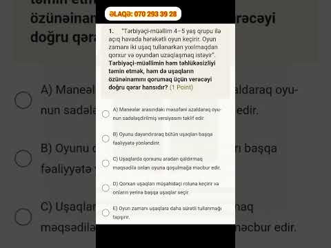 ‼️BAĞÇA MİQ və SERTİFİKASİYA.İMTAHAN SUALLARI İZAH #kurikulum #miq #sertifikasiya #bağça #tehsil 