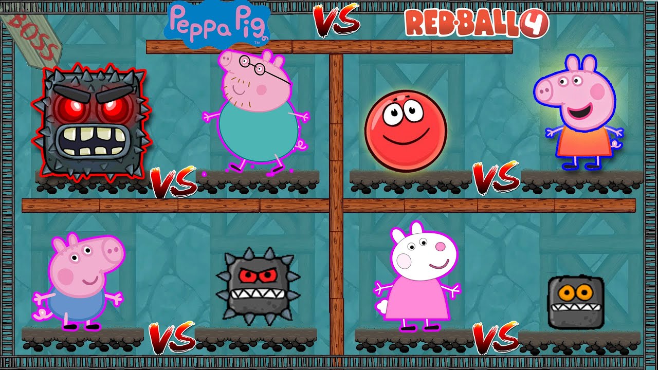 Peppa Pig vs Red Ball 4 Bosses - YouTube
