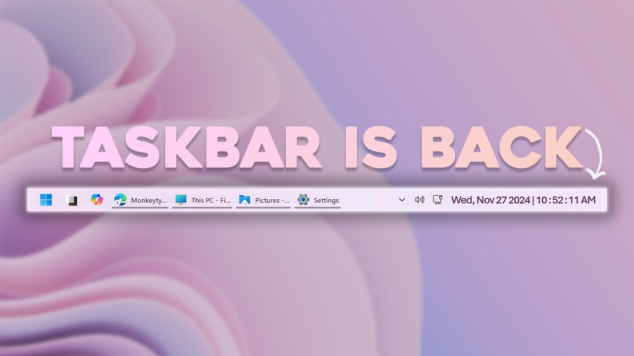 Bring back Windows 10 taskbar features to Windows 11 - YouTube