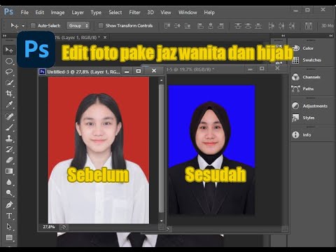 Cara edit foto pake jas & krudung photoshop cs6 - YouTube
