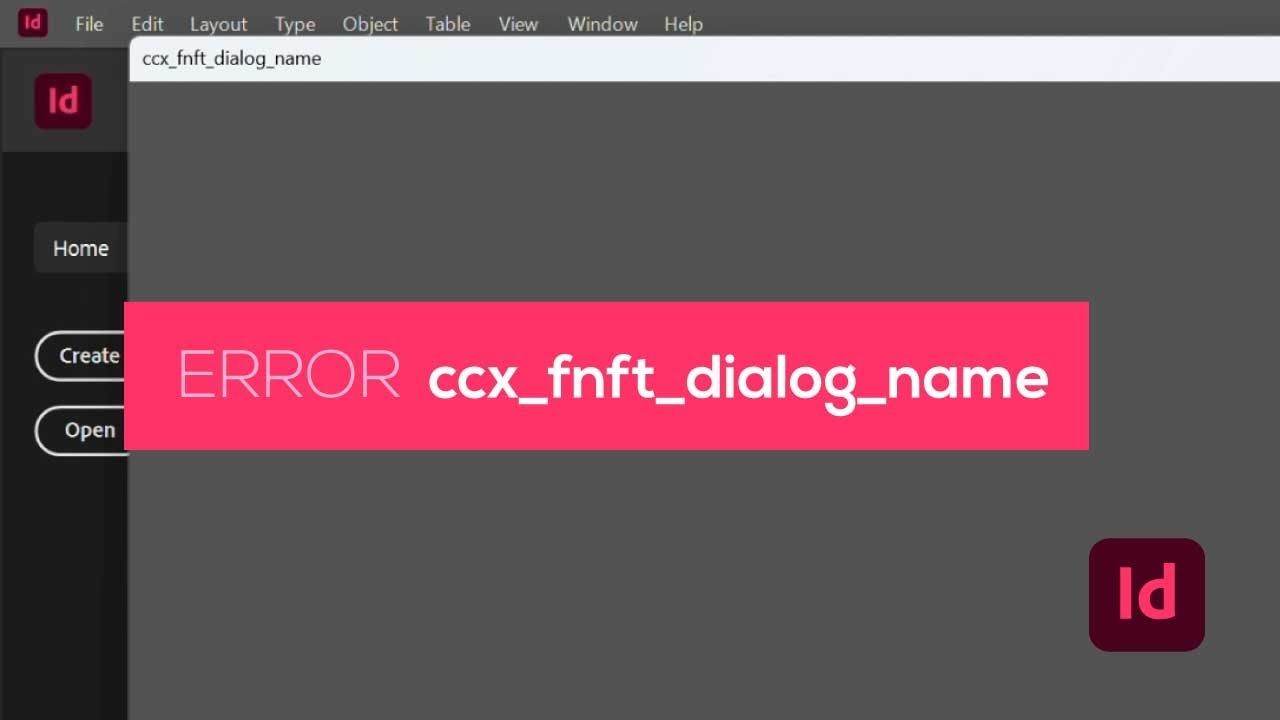 How to Fix ccx fnft dialog name error in Adobe InDesign - YouTube