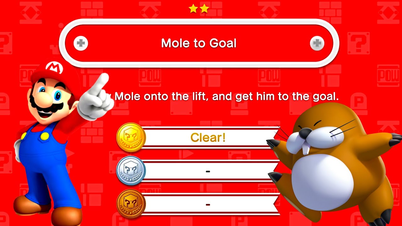 New Super Mario Bros. U Deluxe 🌼 Mole to Goal 🌼 All Challenges Gold ...