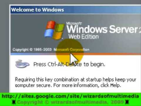 how to log into windows server 2003 - YouTube