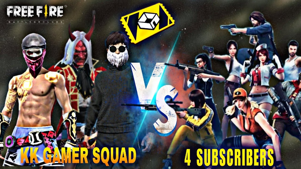 KK GAMER SQUAD 🏴‍☠️ VS 🏴‍☠️ 4 SUBSCRIBERS FULL GAMEPLAY CUSTOM MATCH ...
