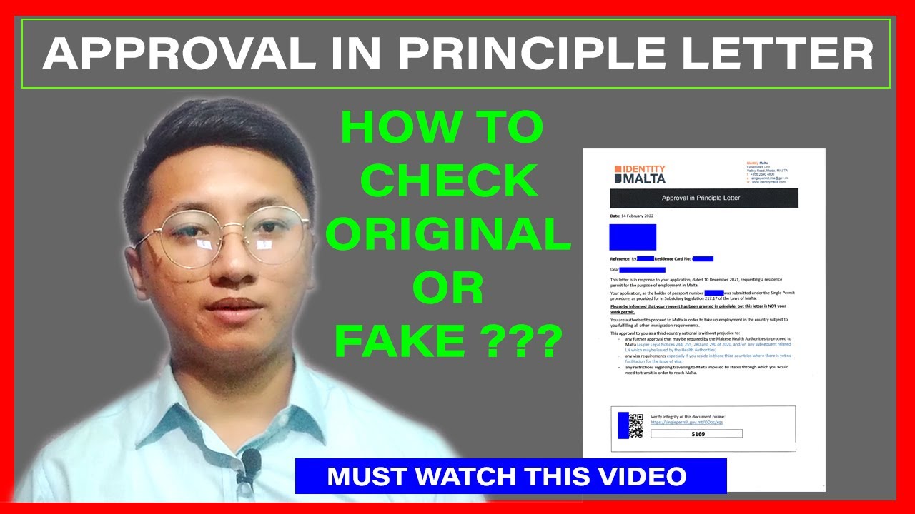HOW TO CHECK MALTA APPROVAL OF PRINCIPLE LETTER FAKE OR ORIGINAL - YouTube