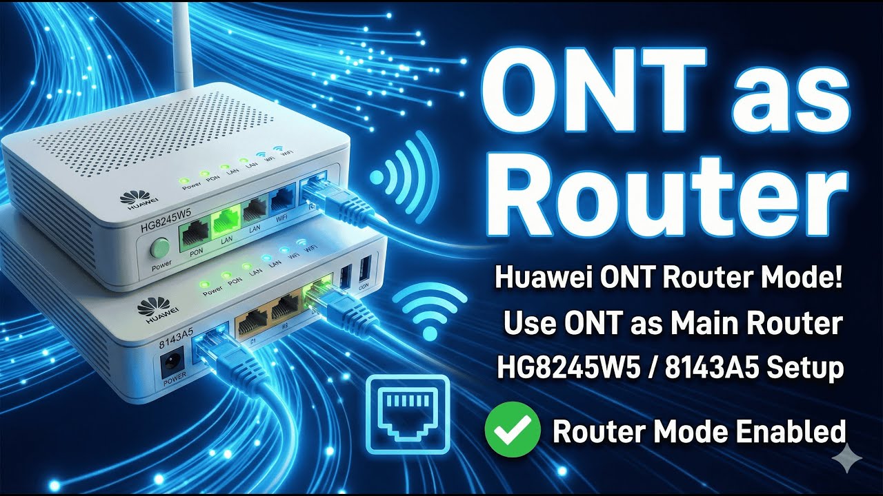 Use Huawei ONT as Ethernet Router | Full Setup for 8245W5, 8143A5 ...