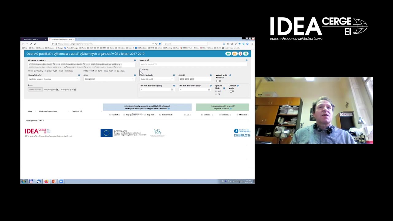 Oborová publikační výkonnost a autoři výzkumných organizací v ČR v ...
