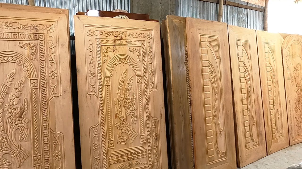 কম দামে🔥সেগুন ও মেহগনি কাঠের দরজা। segun kather dorja design with price ...