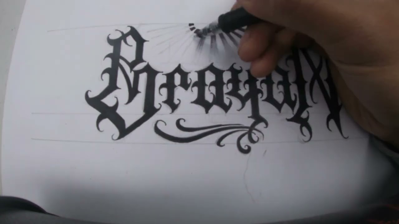 Diseño lettering nombre estilo tatuaje "Brayan" (Design lettering ...