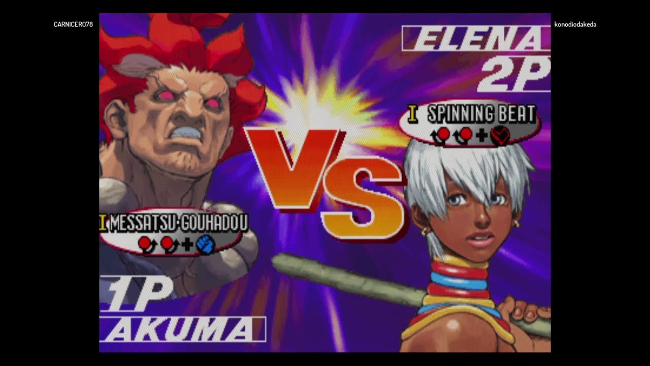 STREET FIGHTER III 3rd Strike (Carnicero78) Akuma Vs Elena ...