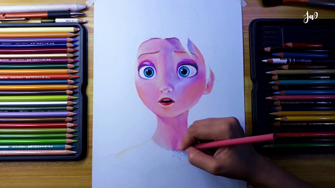 Elsa Drawing (Elsa of Arendelle) Disney Frozen 2 | Janine Drawing - YouTube