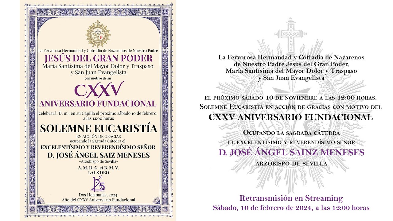 Solemne Eucaristía por el CXXV Aniversario Fundacional. - YouTube