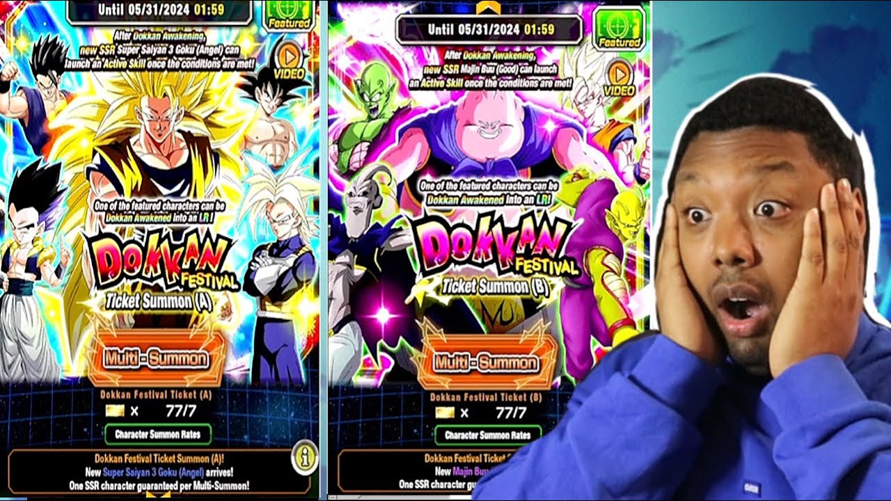 THE 300$ DUAL DOKKANFEST SSJ3 GOKU & MAJIN BUU TICKET BANNER SUMMON EXPERIENCE! (DOKKAN BATTLE ...