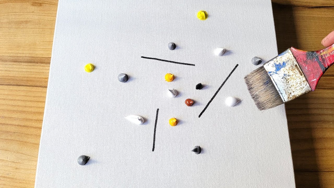 Easy & Simple Abstract Painting Demo / For Beginners / Satisfying ...