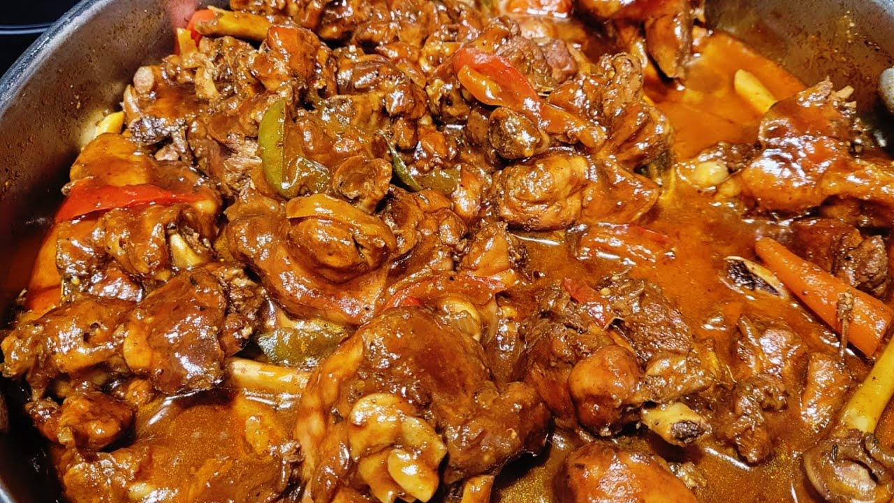 Tasty Jamaican Brown Stew Chicken Legs with Annatto - YouTube